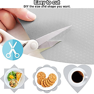 Waterproof Shelf Liner No Slip Drawer Liner for Bathroom, Non Adhesive Kitchen Cabinet Mats EVA Plastic Drawer Mats Roll for Closet, Shelves, Cupboard, Countertop, Fridge Liner - Gray 17.7"×78.7"