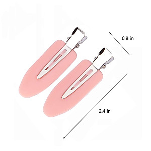 6 Pieces No Bend Hair Clips, No Crease Hair Clip for Hairstyling, Makeup Clips for Women and Girls (Black&Pink&White)