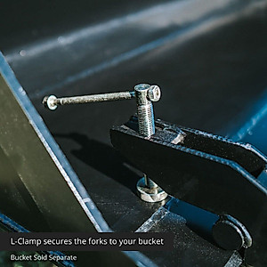 Titan Attachments 21" Fork Length Clamp-On Debris Forks V2, Fits 48" Loader Buckets, Skid Steers, Rated 2,500 LB Capacity