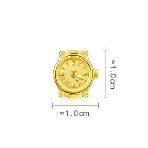 CHOW SANG SANG 999 24K Solid Gold Love Watch Mini Charm Bracelet for Women 92444C (Gold, 17 CM)