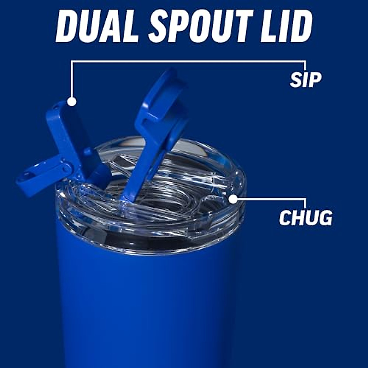 Rico Industries NHL Hockey Buffalo Sabres Royal Blue 24oz Stainless Steel Tumbler with Lid and Dual Functioning Lid