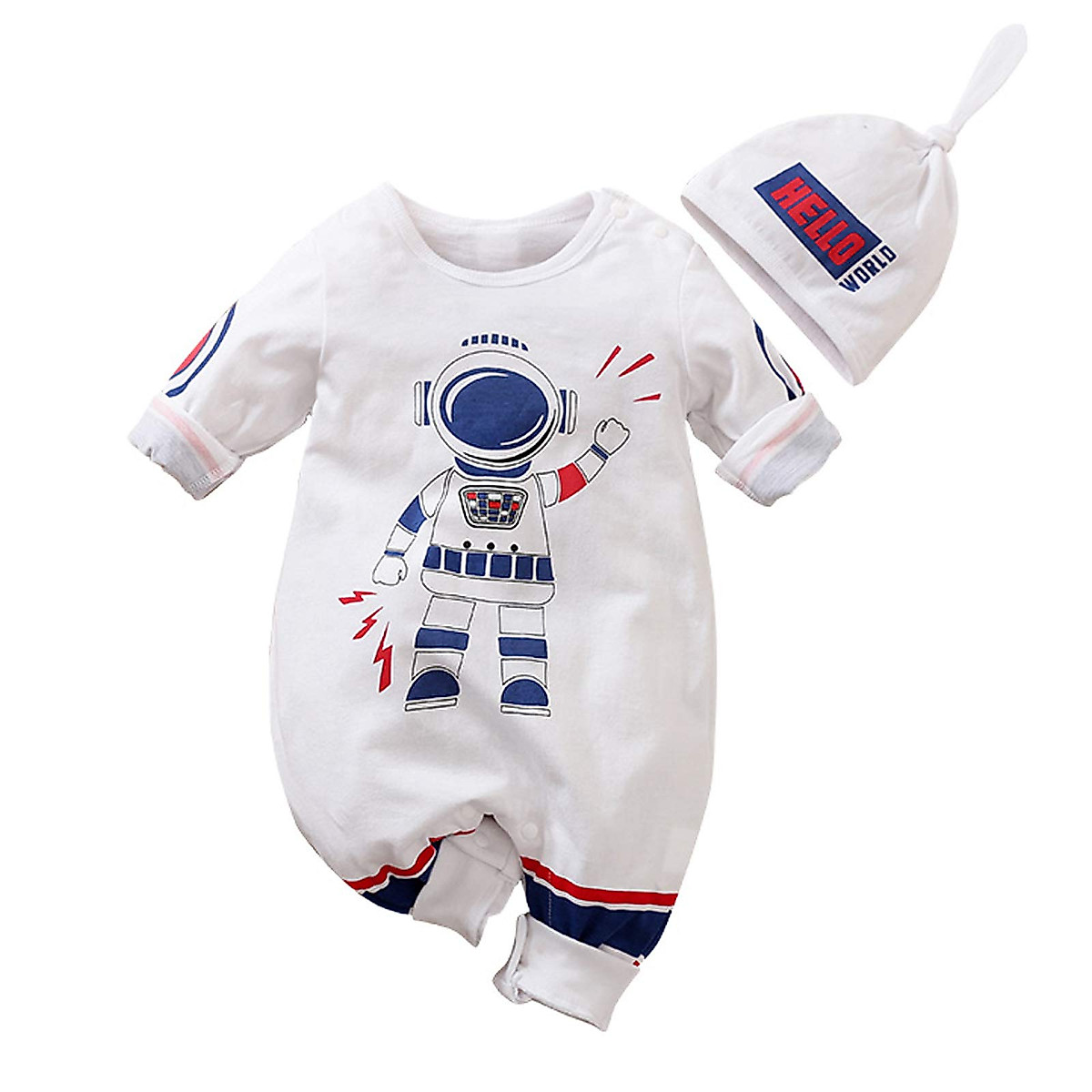RELABTABY Infant Baby Boy Clothes Astronaut Print Romper Jumpsuit Bodysuits Outfits Onesies Spring and Autumn
