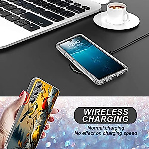 BPQOJB Galaxy A13 5G Case for Samsung A13 5G Clear Case Dual Layer Transparent Soft TPU Hard PC Shock Proof Cover with Wild Birds Pattern Designed Phone Case for Samsung Galaxy A13 5G 6.5" 2022
