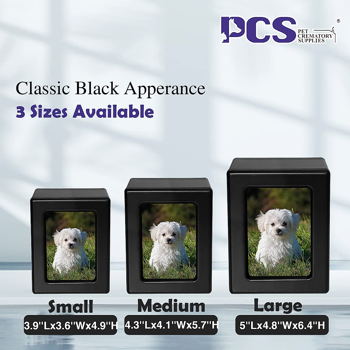 PCS Pet Urns for Dogs Ashes, Dog Photo Urn, Pet Cremation Box, Urns for Dog Ashes, Dog Ashes Urn Black-Small