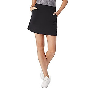 32 Degrees Cool Women's Stretch Woven Skort | Slip-On | Elastic Waistband | Office | Tennis | Golf, Black, XX-Large