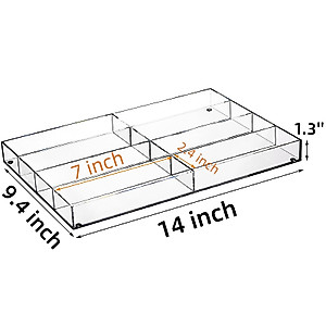 Pumtus Acrylic Sunglasses Organizer, 8 Slot Clear Tabletop Eyeglass Display Case, Premium Countertop Eye Glasses Storage Tray, Eye Wear Collection Box Holder for Eyewear, Jewelry, Watch