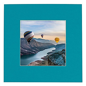 8x10 Teal Blue Mat for 6x8 Photo - Picture Matboard for Frames Measuring 8 x 10 Inches - Bevel Cut Matte to Display Art Measuring 6 x 8 Inches - Acid Free ONE MAT