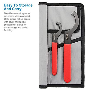 Sarakshop 4Pcs Coilover Spanner Wrench Set, Professional Sturdy Universal Adjustment Wrench, Carbon Steel, Rubber