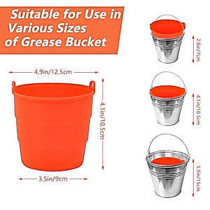 2 PCS Reusable Silicone Grease Bucket Liner for Traeger Drip Tray Liner for Traeger Grill Accessories for Pit BOSS Pellet Grill Traeger Pro Series Tailgater Ironwood Grill (Orange)