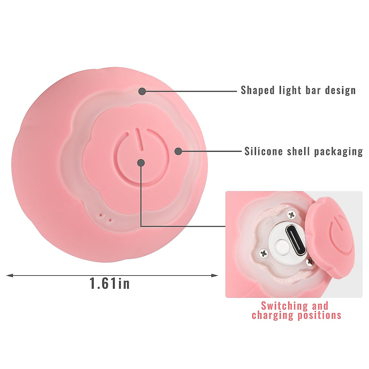 CyperGlory Interactive Cat Smart Ball Toy 2.0, Automatic Power Rolling Ball with Colorful Lights & Floral Design, USB Rechargeable, Activate Natural Hunting Instincts, Perfect Indoor Playmate (Pink)