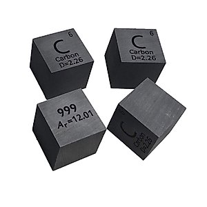 10MM Density Carbon Cube 99.9% Graphite Simple Substance Element Display 0.39 Inch for Periodic Table Collections Displays Education