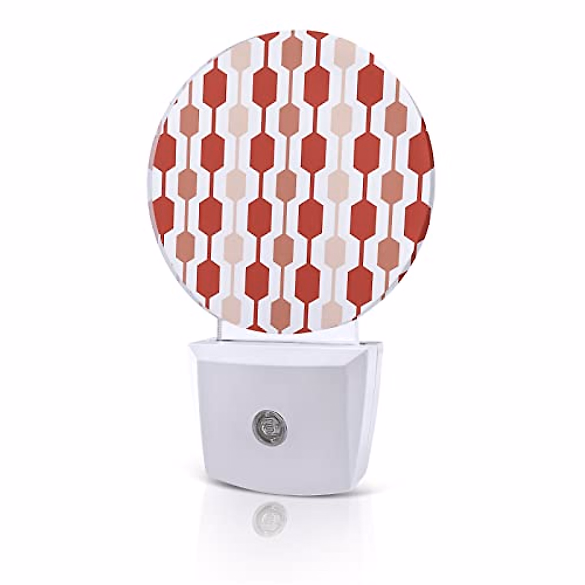 ILYBEEN Mid Century Abstract Hexagon LED Night Lights Plug-in Nightlight with Auto Dusk to Dawn Sensor,Gradient Color Geometric Art Round Lamp for Bedroom,Hallway,Bathroom