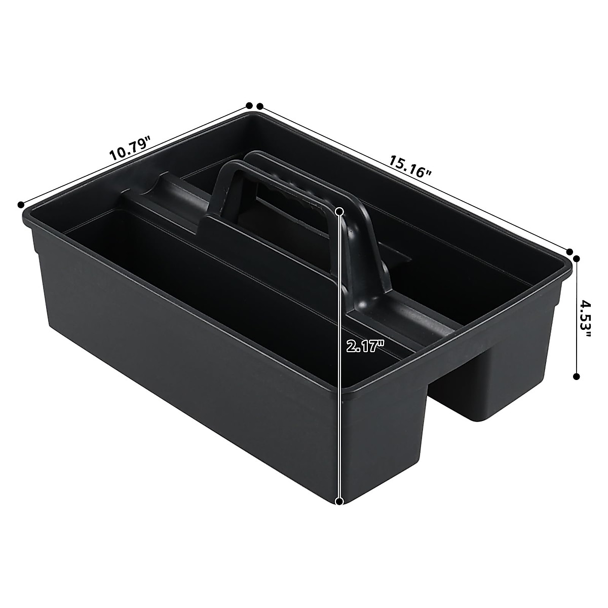 Fiazony 6 Pack Plastic Cleaning Caddy with Handle for Cleaning Supplies, Gray Plastic Carry Caddy Cleaning Tote