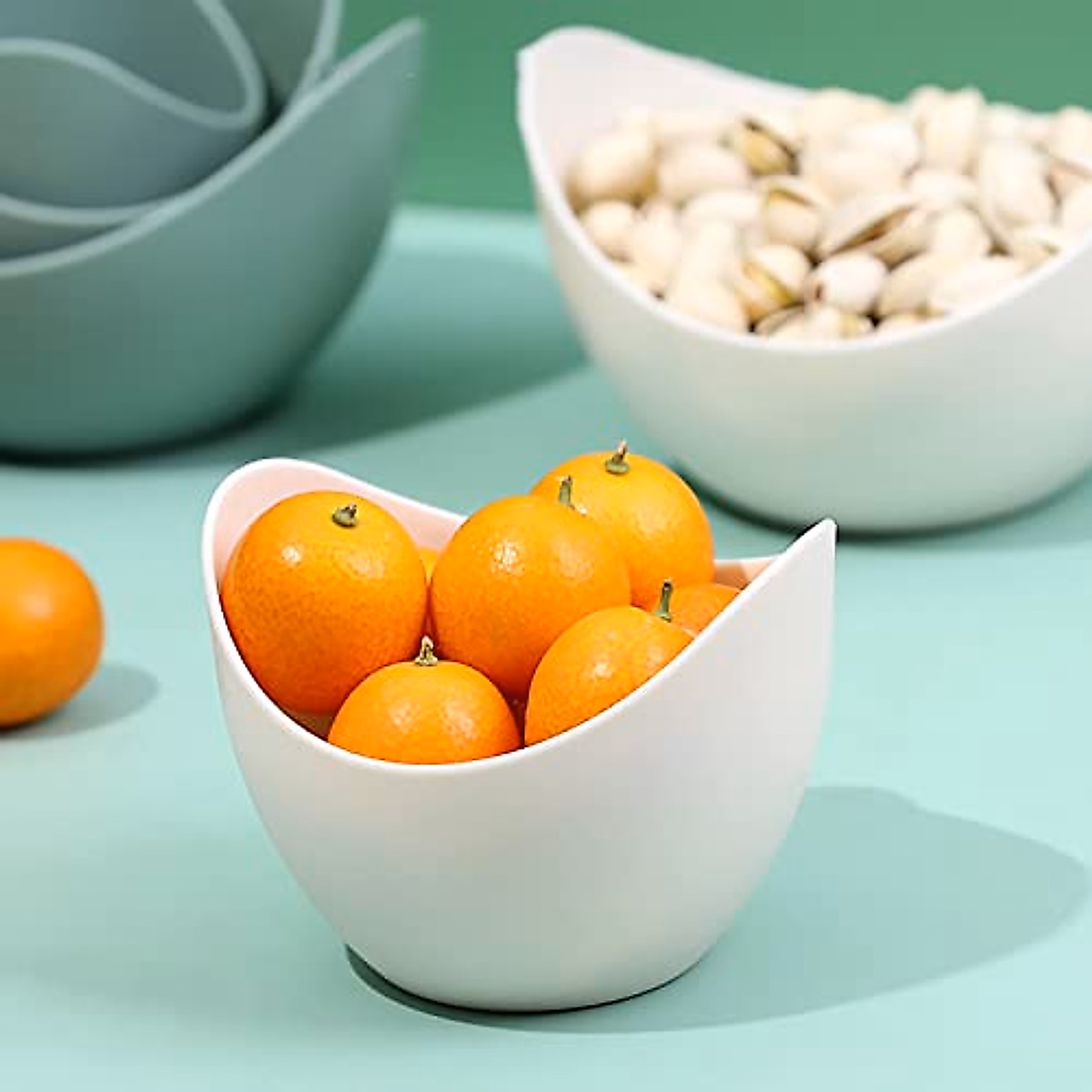 Bsxgse Combinable and Stackable Flower Shaped Fruit Plate Snack Storage Tray Kitchen Organizing (White, One Size)