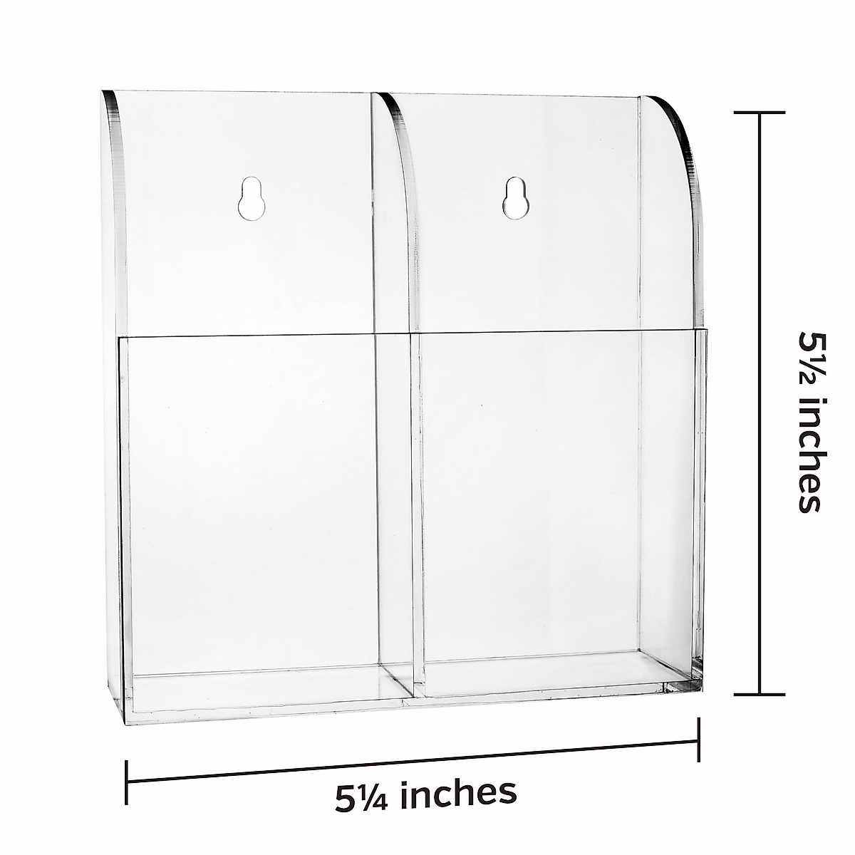 Remote Control TV Acrylic Wall Storage Box Organizer Wall-Mounted Storage Remote AC/Heating Small Remote Holder Wall Phone Storage Cases Storage Rack (Clear 2 Sections)