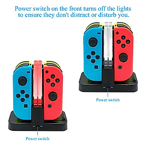 Charging Dock Station Compatible with Pro Controller/Joy Cons, FYOUNG Controller Charger Replacement for Switch/Switch Lite/Switch OLED with a Type-C Charging Cable- Black