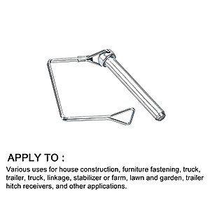 METALLIXITY Square Safety Coupler Pin 2pcs (3/8"x2.76"/ 10x70mm), Carbon Steel Shaft Locking Pin - for House Construction, Tractors, Trailers, Trucks, Mowers