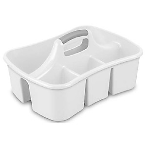 STERILITE 15888006 White 4 Compartment Cleaning Supplies Caddy - Quantity 10