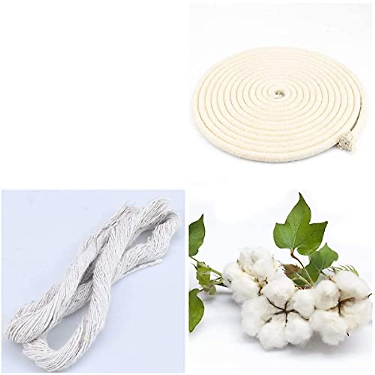 1/4 Inch Natural Cotton Rope, White Craft Rope Clothesline, Used for DIY Rope Baskets, Handicrafts, Candle Wicks, etc, 6MM, 39 Feet.