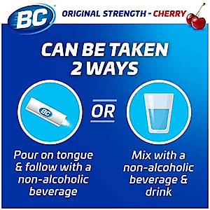 BC Powder Pain Reliever, Cherry Flavor Aspirin Dissolve Packs, 24 Count Powder Packets, 2 Pack