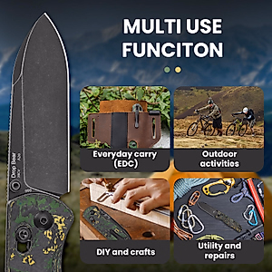 Kizer Drop Bear Pocket Knife, Folding Knife, 2.97" 20CV Steel Blade, Fatcarbon Carbon Fibre Handle, Folding Pocket Knife, EDC knife, Ki3619A1