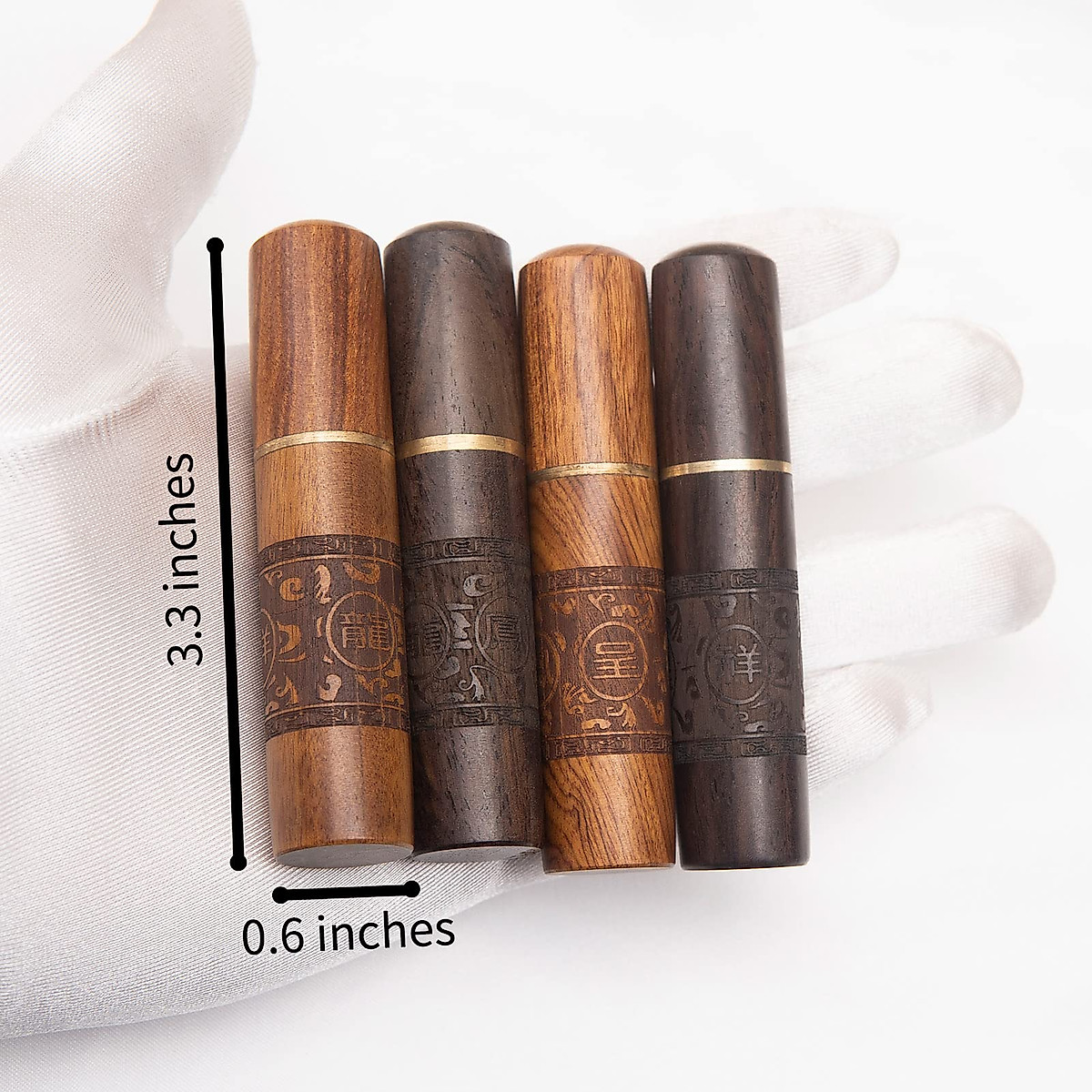 Huwane Toothpick Holder Portable Wood Toothpick Case Waterproof Handmade Craft Toothpick Pocket Box for Storage Toothpick, Needle, Pill, Cotton Swab, Bead, Ear Pick, and Other Small Object (4 Packs)