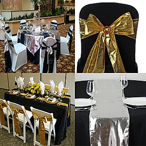 Efavormart 54" x 10 Yards Super Shiny Polyester Fabric Bolt Wedding Party Bows Decoration Sewing Craft Bridal Supplies - Gold