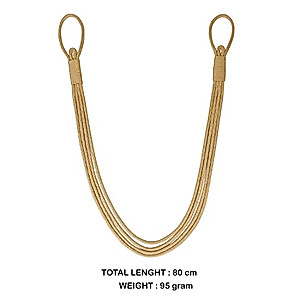 MALOINTEX 2 Pack Curtain 4 Strand Ropes Tiebacks Tie-Backs, Curtain Handmade Holdbacks, Polyester 4 Strand Cord Rope Tieback - Gold