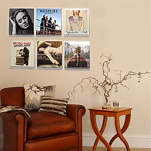 hautllaif Vinyl Record Display Set,3 Pack Transparent Vinyl Record Shelf Wall Mount and Protective Sleeve Covers,8in Acrylic Record Album Holder Shelves and Clear Album