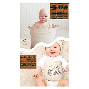 Donhoo Widens Pure Cotton Baby Warm Belly Band, Swaddle Belt, Sleeps to Prevent Cold, Pervent Diarrhea, Suitable for Babies Aged 0-10(Pattern: Bath Elephant), L:33.4x13.8in