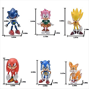 6pcs 2.4'' Action Figures Toys Collectible Toys Children’s Birthday Cake Decoration Party Supplies Cake Toppers …