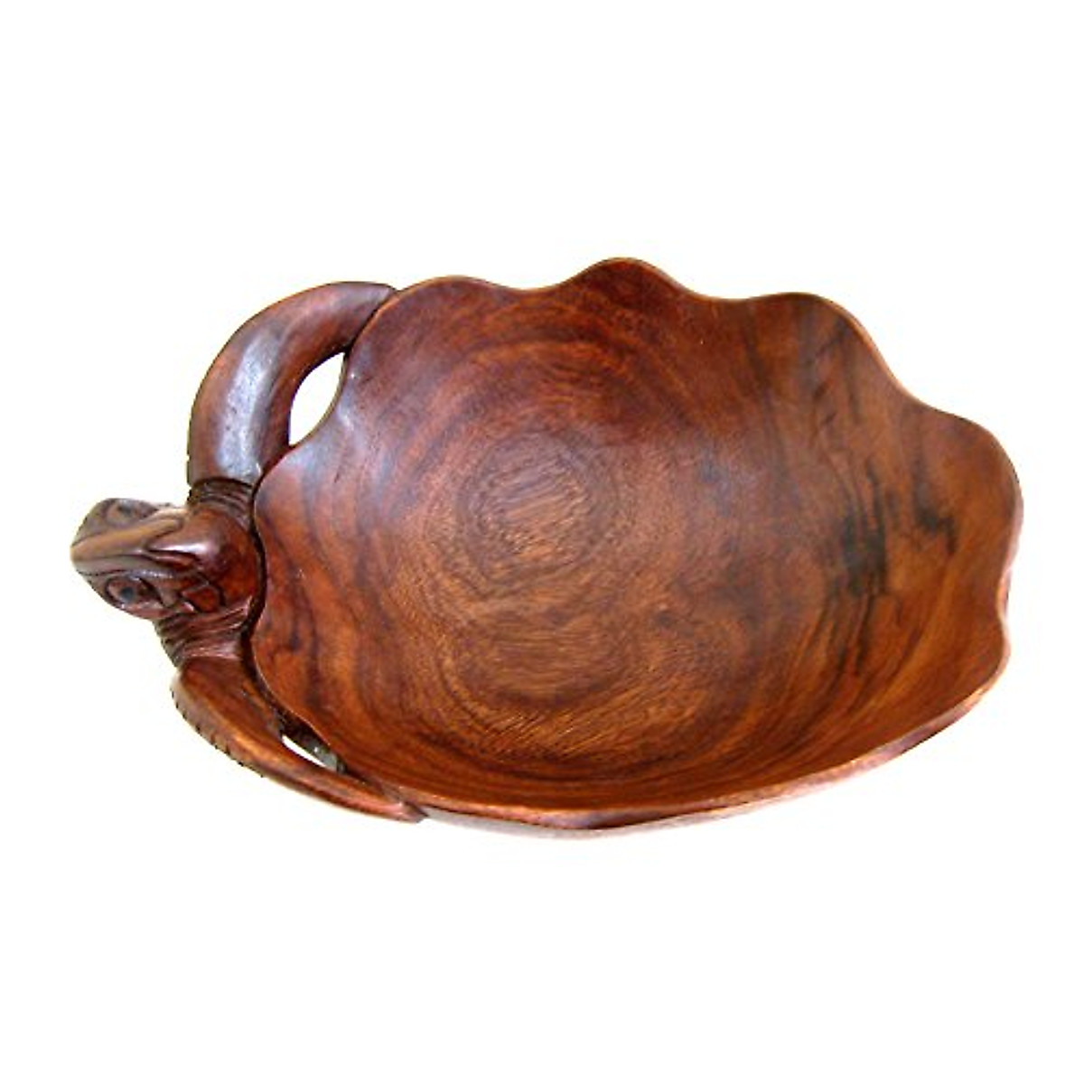 OMA Wooden Mahogany Hand Crafted Sea Turtle Serving Bowl Serving Platter