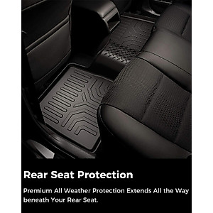 ISSYAUTO Floor Mats Compatible with Explorer 2015-2019, All Weather Guard Floor Mat Floor Liners, TPE Rubber Mats 1st & 2nd Row Seat, Black