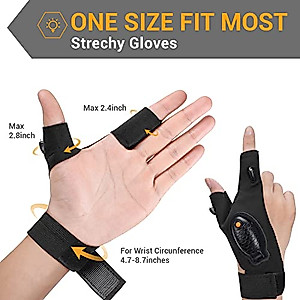 Rechargeable Flashlight Gloves Men Gifts - Led Light Glove Christmas Stocking Stuffers Birthday Fishing Gifts for Dad Women Husband Him Teens Guy Cool Gadgets Tools Stuff for Camping Running Repairing