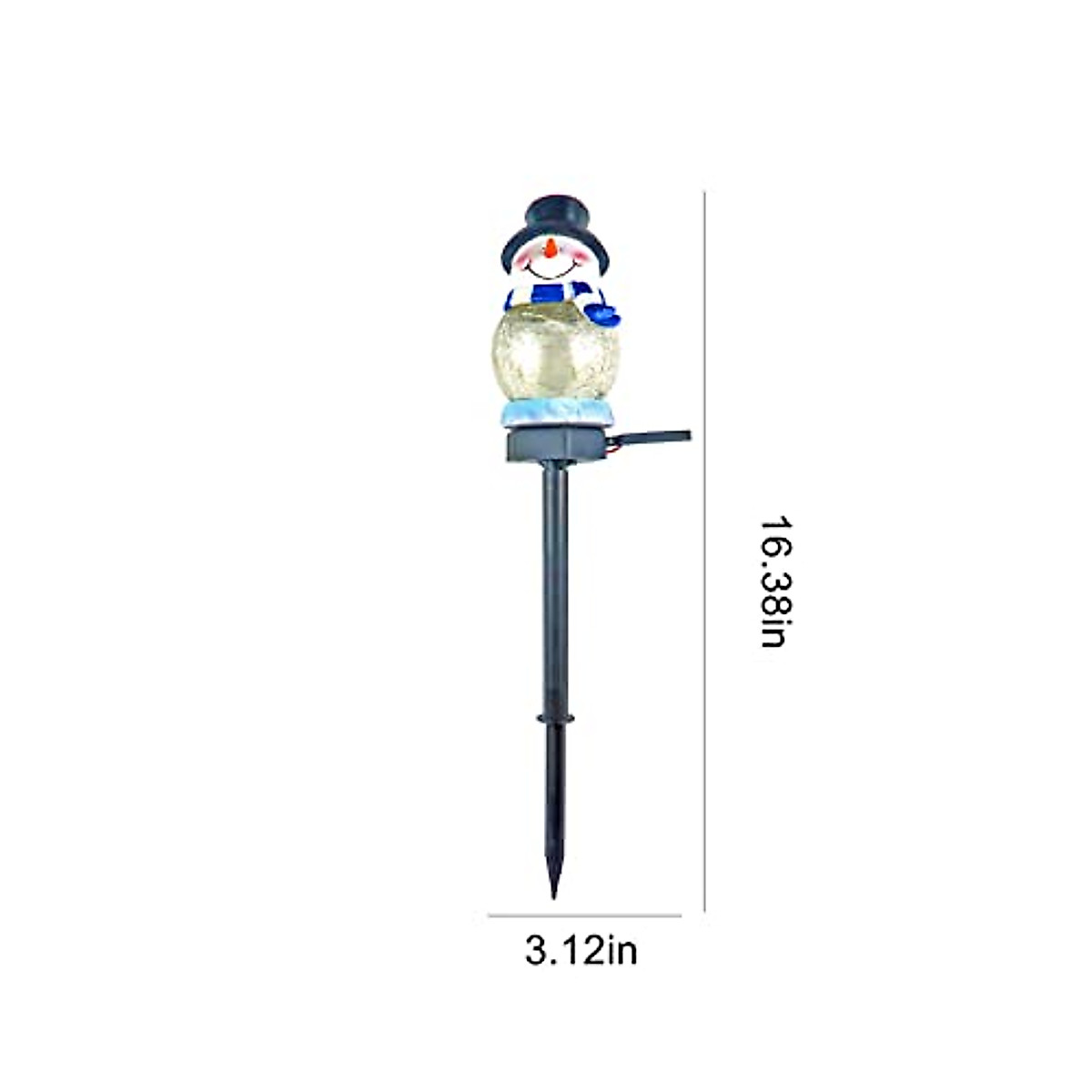 VANLOFE Solar Outdoor Lights with Stake, Solar Garden Santa Claus Snowman Cracked Glass Globe Lights, Waterproof Solar Powered Stake Light for Yard Garden Pathway Christmas Decorations