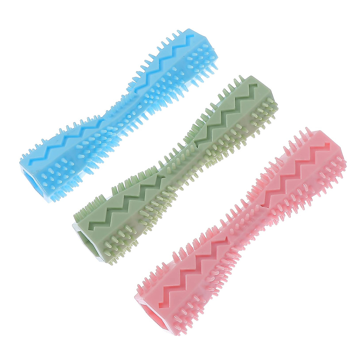 Mipcase 9 Pcs Pet Teething Stick Dog Toothbrush Stick Toy Dog Tooth Brush Chew Toys for Puppies Dog Teething Chew Dogs Teething Toys Teething Toys for Puppies Dental Stick TPR Massage