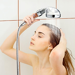 Nuodan Filtered Handheld Shower Head - High Pressure 3 Spray Setting Showerhead Filter For Hard Water - For Dry Skin & Hair