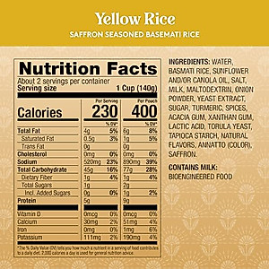 Royal Yellow Saffron Basmati Rice - Ready to Heat Basmati Rice - (4 Pack) 8.5 oz Microwaveable Pouch