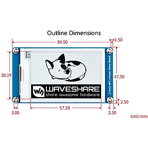 waveshare 2.7inch Passive NFC-Powered e-Paper Module, 264 × 176 Pixels Black and White Display Color, No Battery Needed, No Messy Wiring Wireless Powering & Data Transfer Android APP Provided