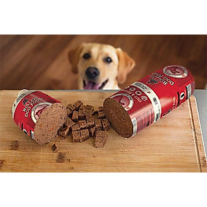 Redbarn Premium Rolled Dog Food, Semi-Moist, Beef Recipe - High Protein Full Feed, Topper, Training Treat, or Pill Pouch - Balanced Meal with Functional Ingredients - 4 lb. (8 Rolls)