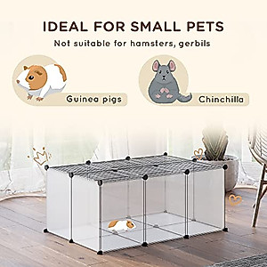 PawHut 22 Panels Pet Playpen, Small Animal Playpen with Doors, Portable Metal Wire Yard Guinea Pig Pen for Chinchillas, 14" x 18"