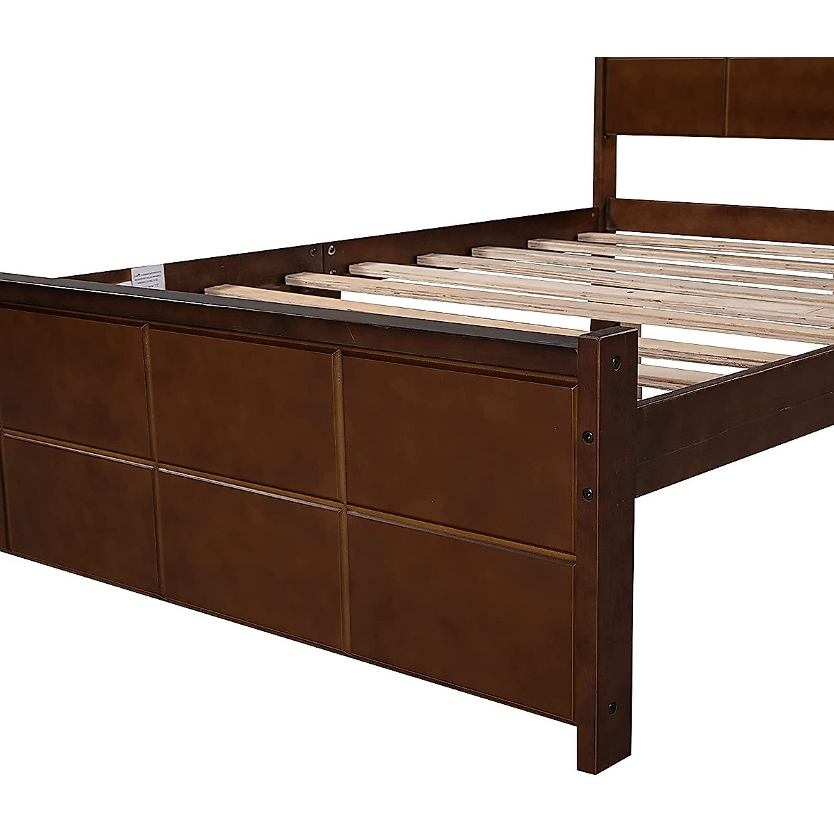 STP-Y Twin Size Platform Bed, Wood Platform Bed Frame with Headboard and Footboard, Solid Wood Legs, Wood Slats Support, No Box Spring Needed, Easy Assembly, Platform Bed Frame for Kids Teens Adults(W