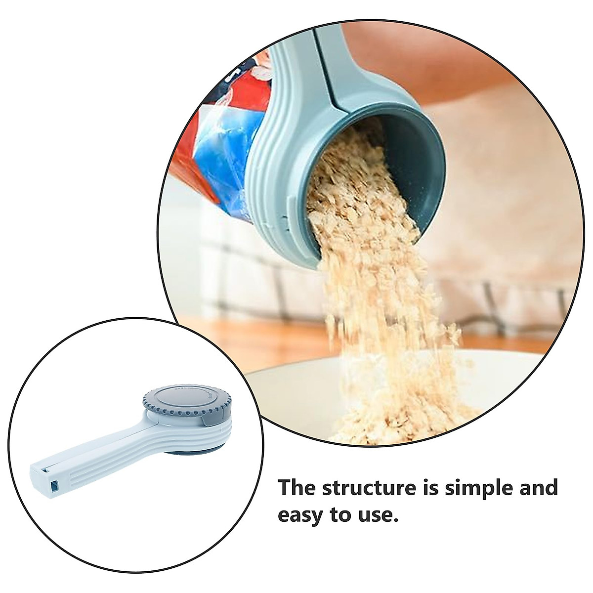 Hemoton 2Pcs Snack Bag Sealing Clips with Pour Spout,Reusable Food Storage Clamps for Chips and Snacks,Chip Bag Clip Airtight Bag Clip,Plastic Food Sealer Clips for Easy Pouring