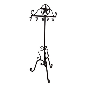 CYOIDAI Rustic Brown Western Star Metal Fireplace Screen and 5 Piece Tool Set