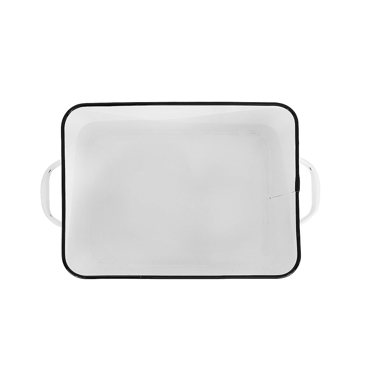 Creative Co-Op Farmhouse Enameled Metal Bread Box with "Bread" Message, White
