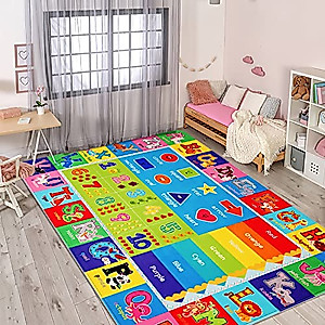 Kentaly Baby Play Mat Kids Rug for Floor, Playmat for Kids Toddlers Infant, Extra Large Thick Playtime Collection ABC, Numbers, Animals Educational Area Rugs for Playroom (78.7X59 Inch)