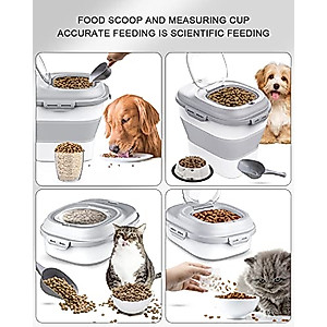 Somkaco Collapsible Food Storage Container with Transparent Lid, Scoop and Wheels, Large food storage for Dog, Cat and Other Pet