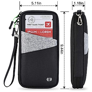 Family Passport Holder Wallet, RFID Passport Wallet Travel Documents Organizer for Men & Women, Waterproof Travel Essentials, Fit 5 Passports