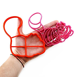 Cookie Cutter by 3DForme,For Cheshire Cat Baking Cake Fondant Frame Mold for Buscuit, Set 2 Piece Made in Ukraine