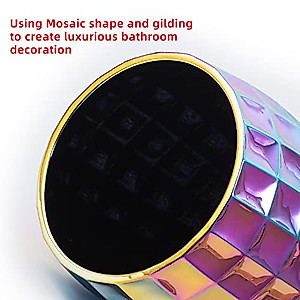 LiveHouse Decorative Round Small Trash Can Wastebasket, Garbage Container Bin for Bathrooms, Powder Rooms, Kitchens, Home Offices-Gold